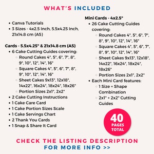 Cake Cutting Guide & Cake Care Cards, Bakery Cake Care Instructions ...