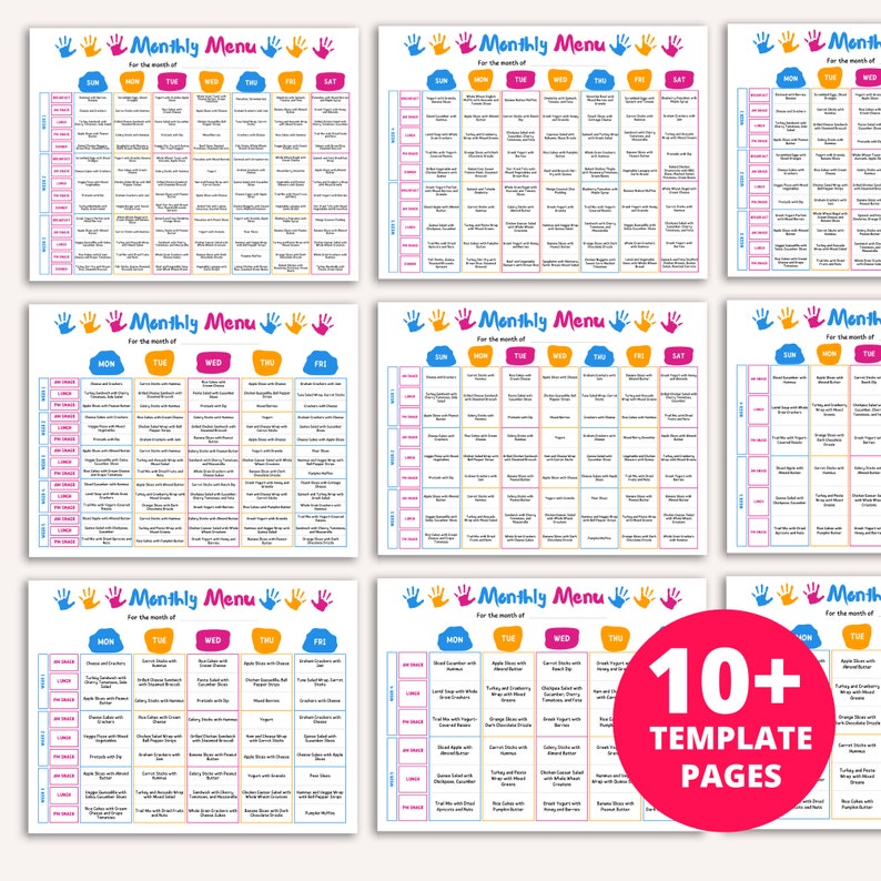 Editable Daycare Monthly Menu Template, in Home Daycare Daily Schedule ...