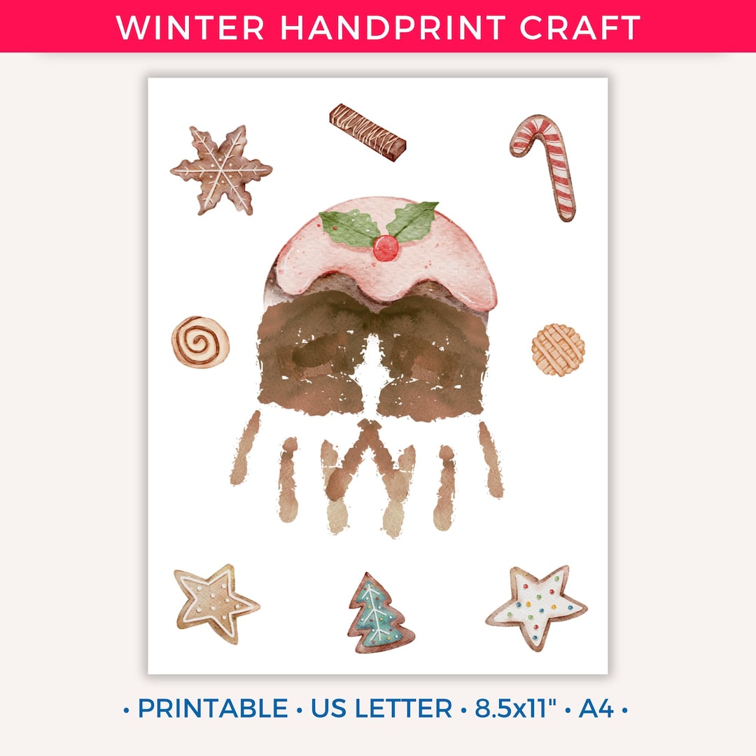 Christmas Handprint Craft, Christmas Handprint Art Printable for ...