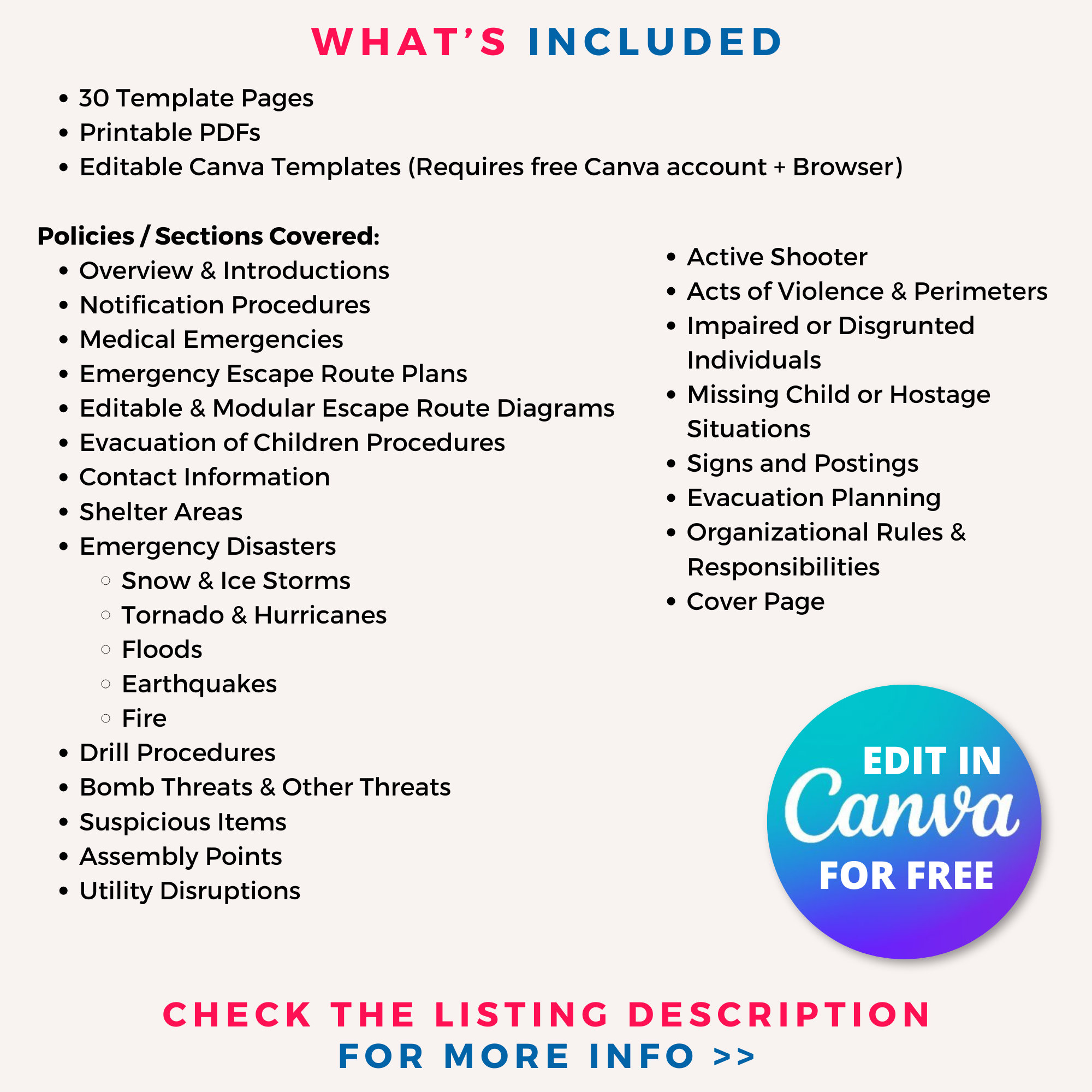 Daycare Emergency Plan, Daycare Emergency Binder, Home Daycare Forms ...