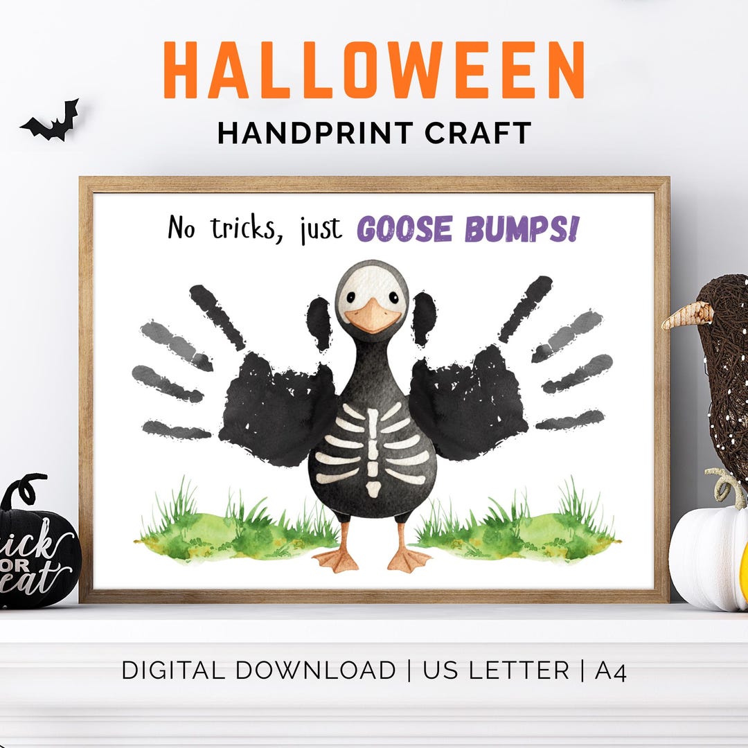 Halloween Handprint Art, Halloween Handprint Craft, Spooky Goose ...
