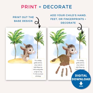 Palm Sunday Handprint Art Craft, Printable Palm Sunday Craft for Kids ...