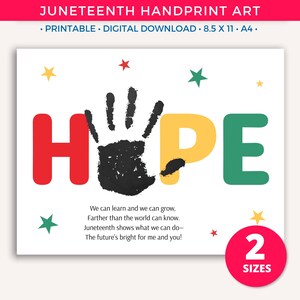 Juneteenth Handprint Printable Craft, Juneteenth Handprint Art, June ...
