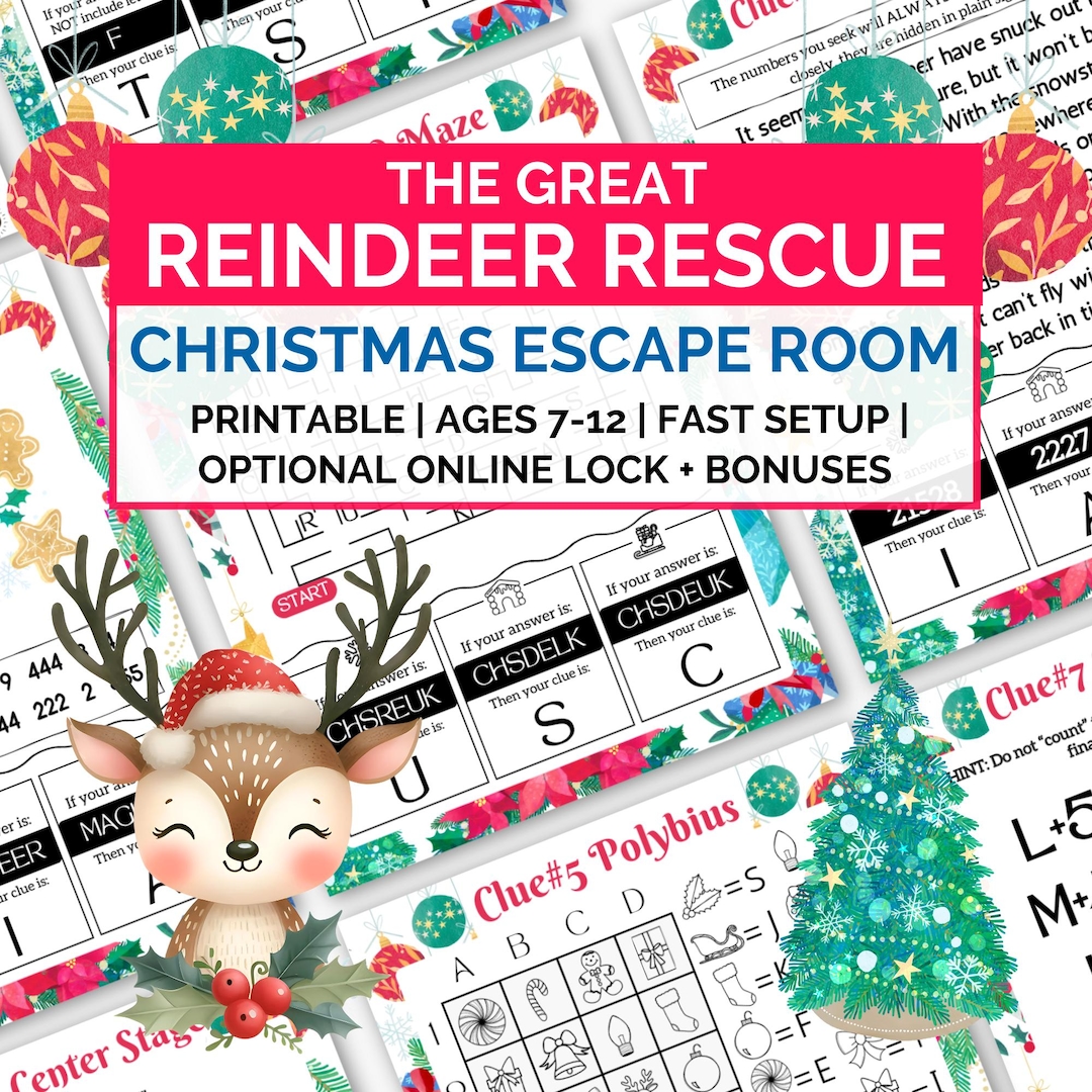 Christmas Escape Room for Kids, Printable Escape Room, DIY Escape Room ...
