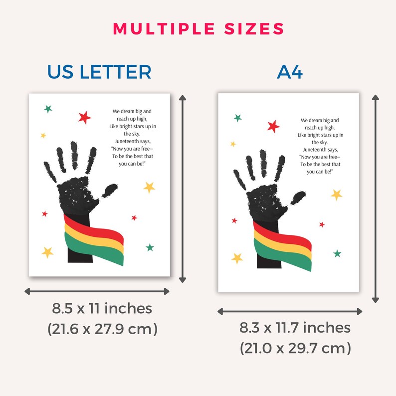 Juneteenth Handprint Printable Craft, Juneteenth Handprint Art, June ...