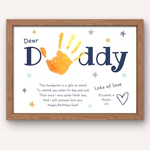 Dad Birthday Handprint Printable Craft, Fathers Day Handprint Art, My ...
