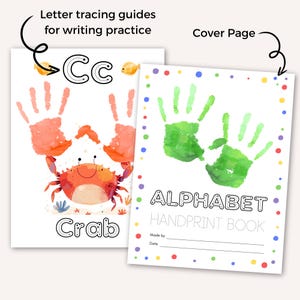 ABC A-Z Alphabet Animal Handprint Book Printable, Alphabet Handprint ...