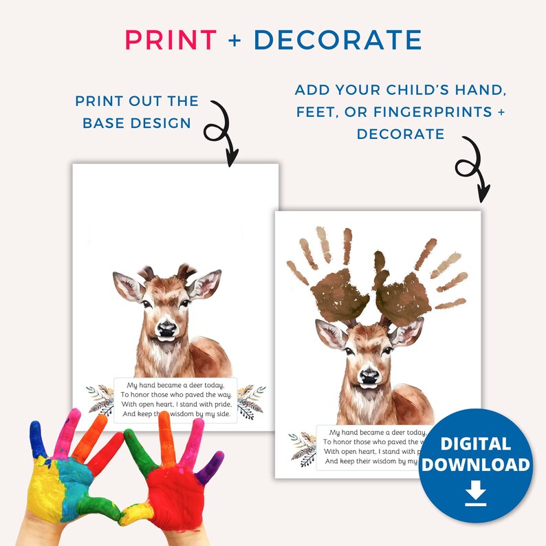 Native American Handprint Crafts Art for Kids, Native American Heritage ...