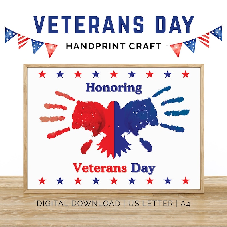Veterans Day Handprint Art Bundle, Veterans Day Handprint Craft ...