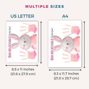 Easter Handprint Craft, Printable Easter Bunny Handprint Art for Kids ...
