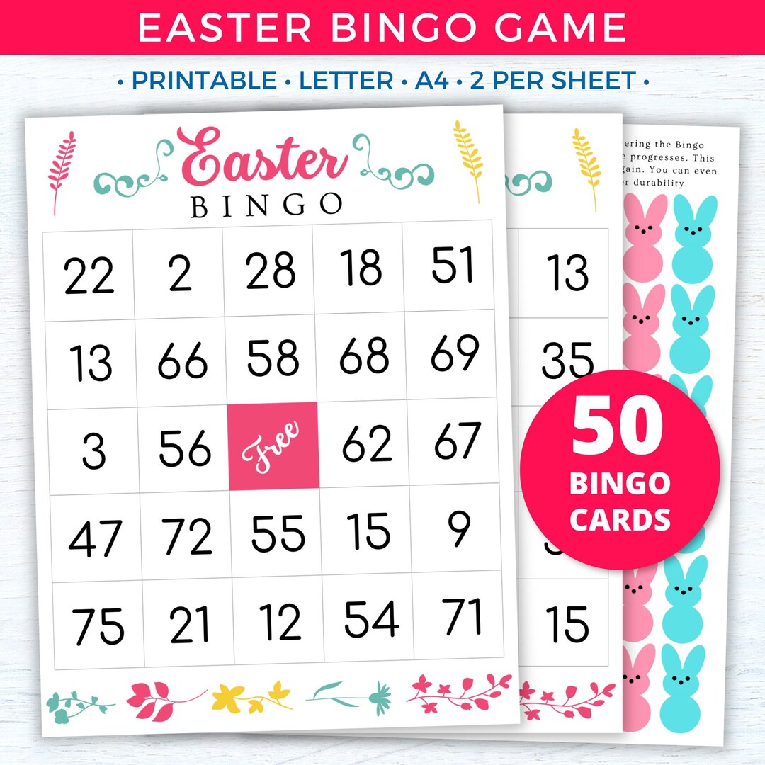 Easter Bingo Cards Printable Game, Easter Party Game, Spring Bingo ...
