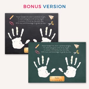 Back to School Handprint Printable Craft, First Day of School Handprint ...