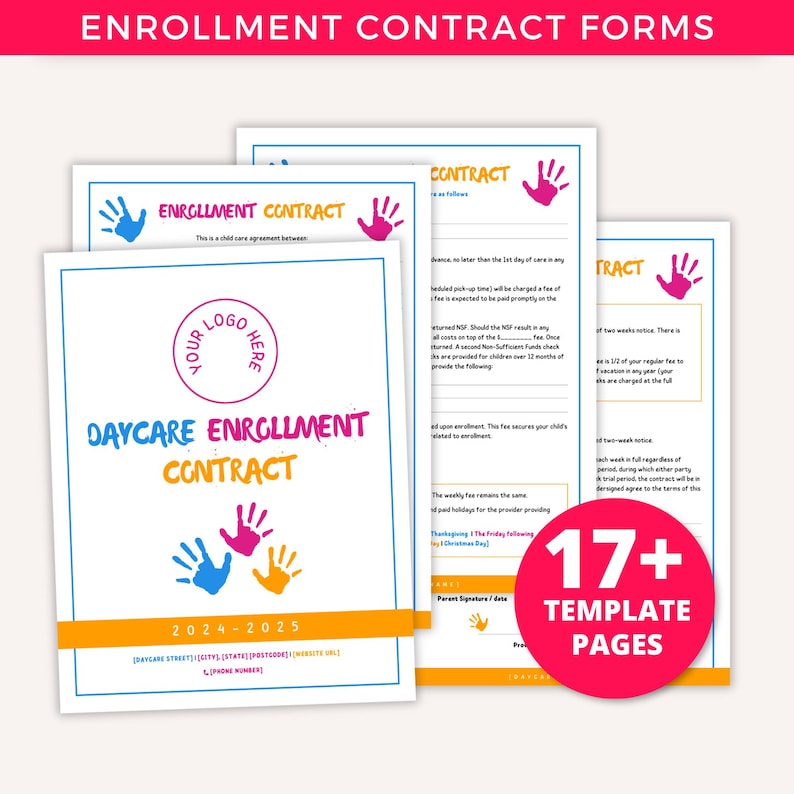 Daycare Starter Kit, Daycare Forms, Daycare Contract Template ...