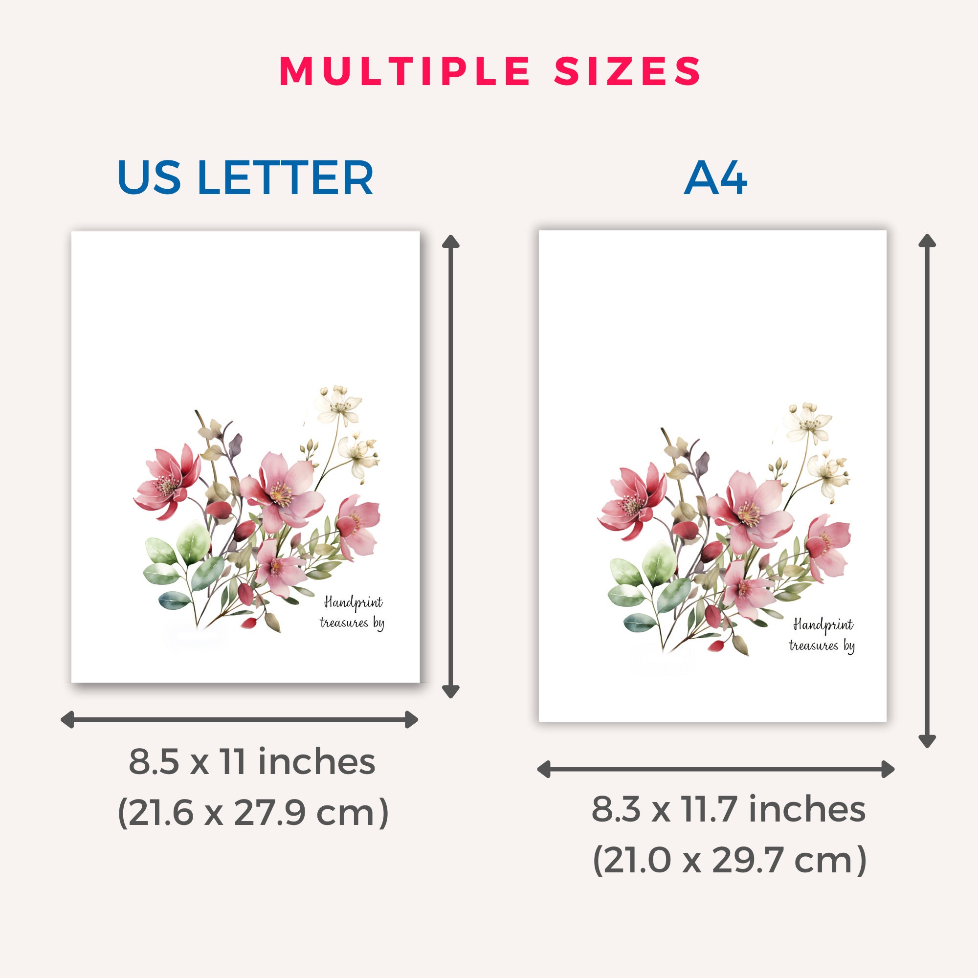 Printable Spring Flower Handprint Bouquet Handprint Art, DIY Footprint ...