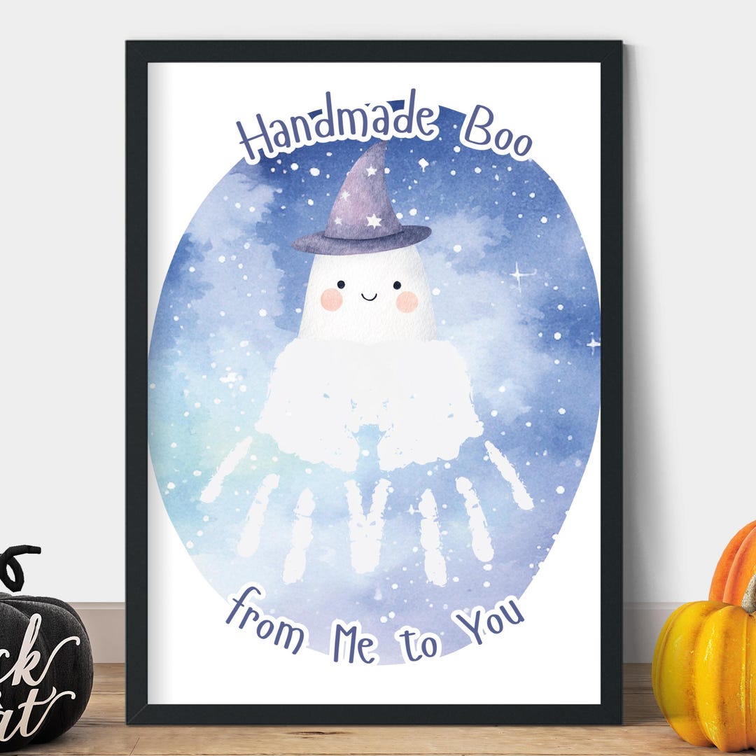 Halloween Handprint Art, Halloween Handprint Craft, Boo Ghost Handprint ...