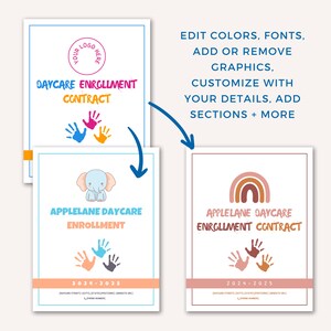 Home Daycare Parent Handbook Template, Editable Daycare Handbook ...