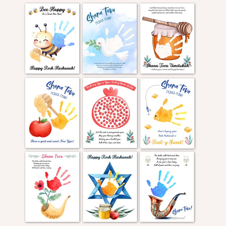 Rosh Hashanah Handprint Printable Craft Bundle, Shana Tova Handprint ...