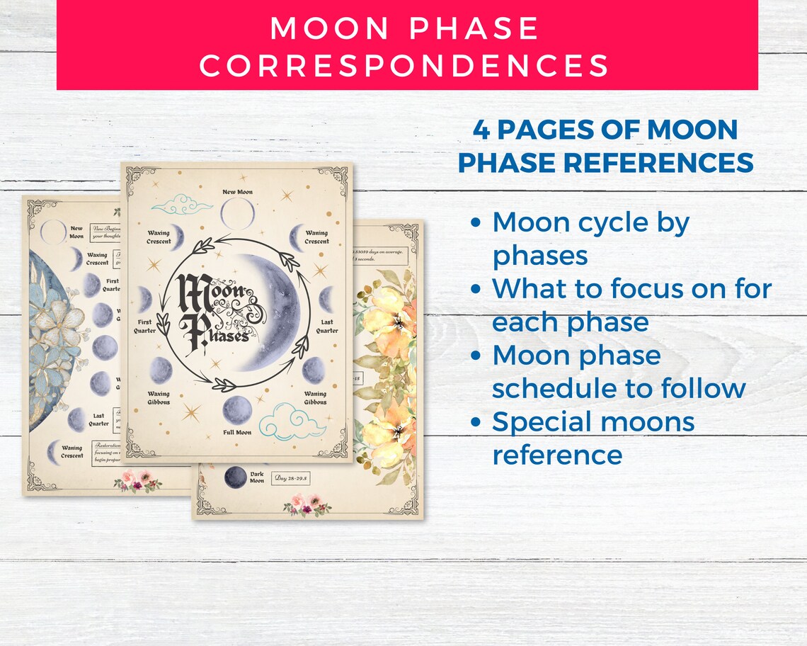Moon Magick & Witch Moon Phases Calendar Witchcraft - Etsy