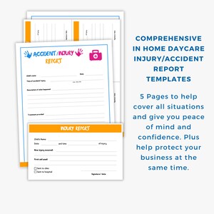 In Home Daycare Incident Report, Daycare Ouch Report Forms, Childcare ...