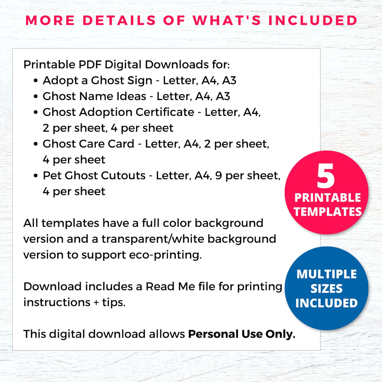 Adopt a Ghost Party Favors Printables, Halloween Ghost Activities, Pet ...