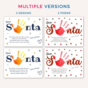 Christmas Handprint Craft, Dear Santa Christmas Handprint Art Printable ...