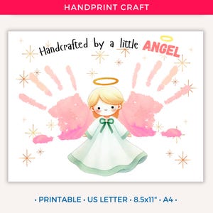 Angel Christmas Handprint, Christmas Printable Handprint Craft Art ...
