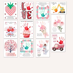 Valentine Day Handprint Printable Craft, Valentines Day Craft Activity ...