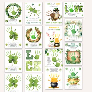 St Patricks Day Handprint Craft, DIY Printable Art for Kids, Toddler ...