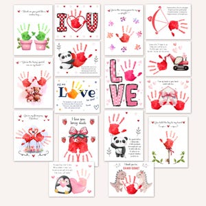 Valentine Day Handprint Printable Craft, Valentines Day Craft Activity ...