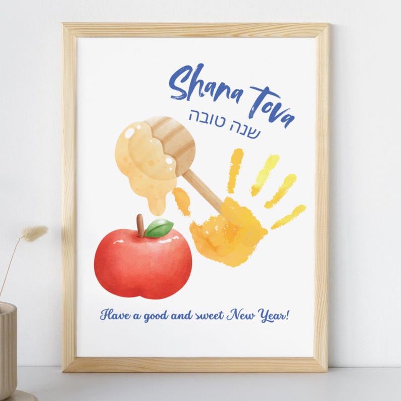 Rosh Hashanah Handprint Printable Craft, Shana Tova Handprint Art ...