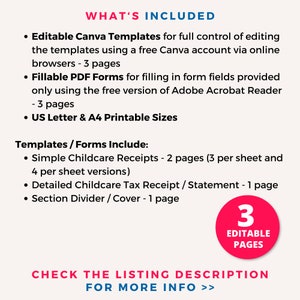 Editable Childcare Receipt Template, in Home Daycare Tax Receipt ...