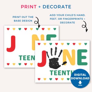 Juneteenth Handprint Printable Craft, Juneteenth Handprint Art, June ...