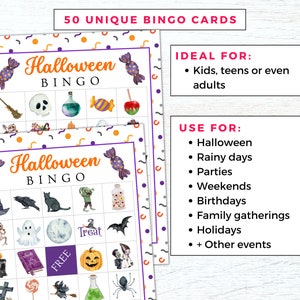 Halloween Bingo Cards, Halloween Party Game, Fun Bingo Printable ...