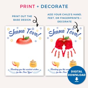 Rosh Hashanah Handprint Craft, Rosh Hashanah Printable Jewish New Year ...