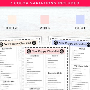 Printable New Puppy Checklist, Puppy Essentials, Puppy Planner, Breeder ...