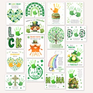 St Patricks Day Handprint Craft, DIY Printable Art for Kids, Toddler ...