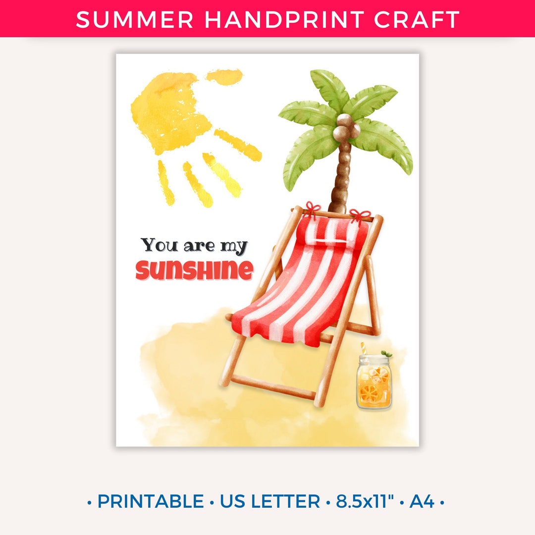 Summer Handprint Craft, Summer Handprint Art, Summer Crafts Handprint ...