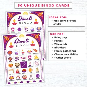 Diwali Bingo Cards Printable, Diwali Party Games for Kids Adults, Fun ...