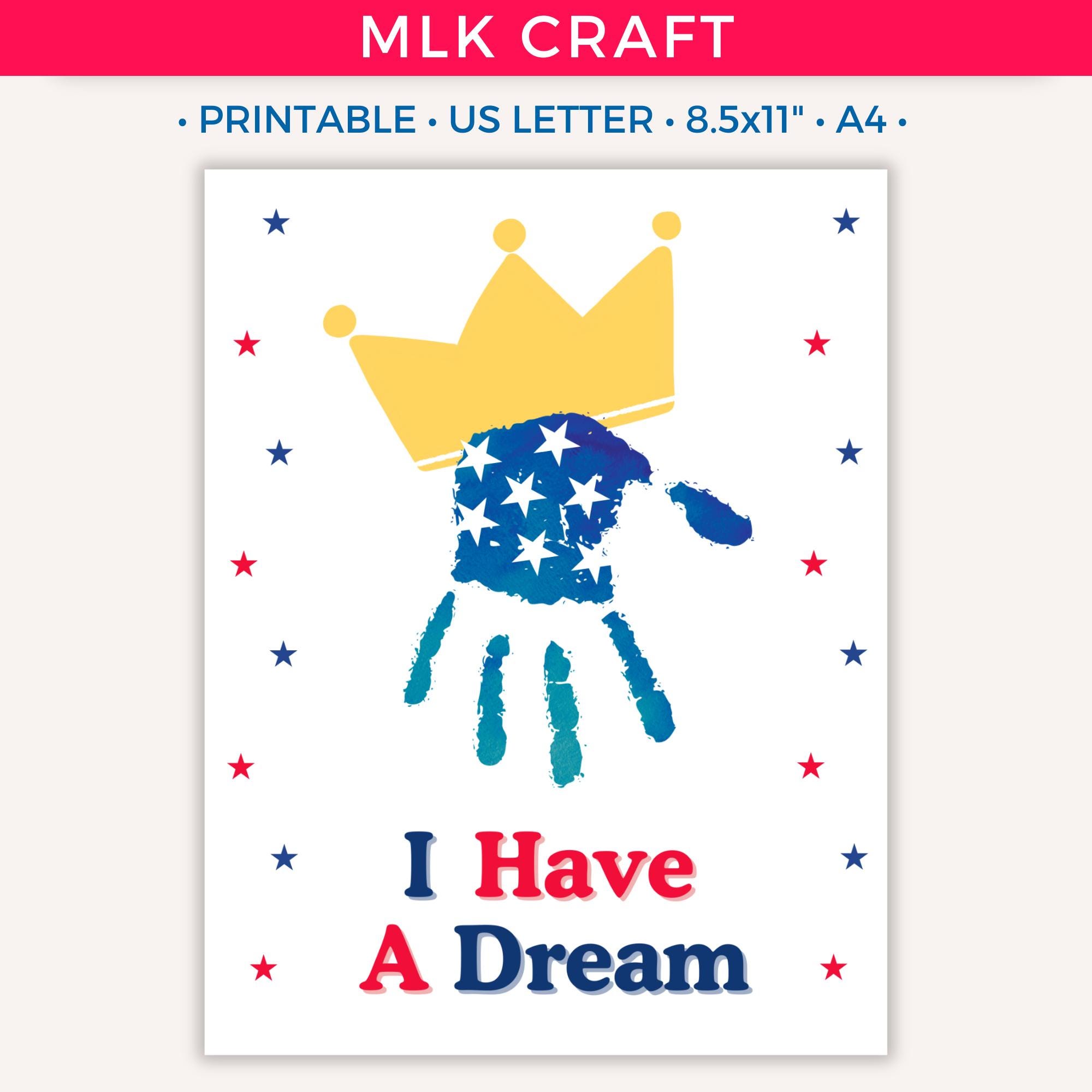 Martin Luther King Day Handprint Art, MLK Handprint Craft, Printable ...