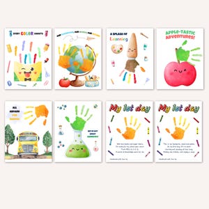 Back to School Handprint Printable Craft, First Day of School Handprint ...