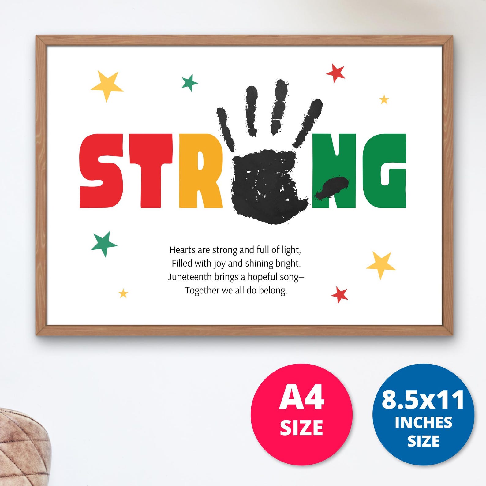 Juneteenth Handprint Printable Craft, Juneteenth Handprint Art, June ...