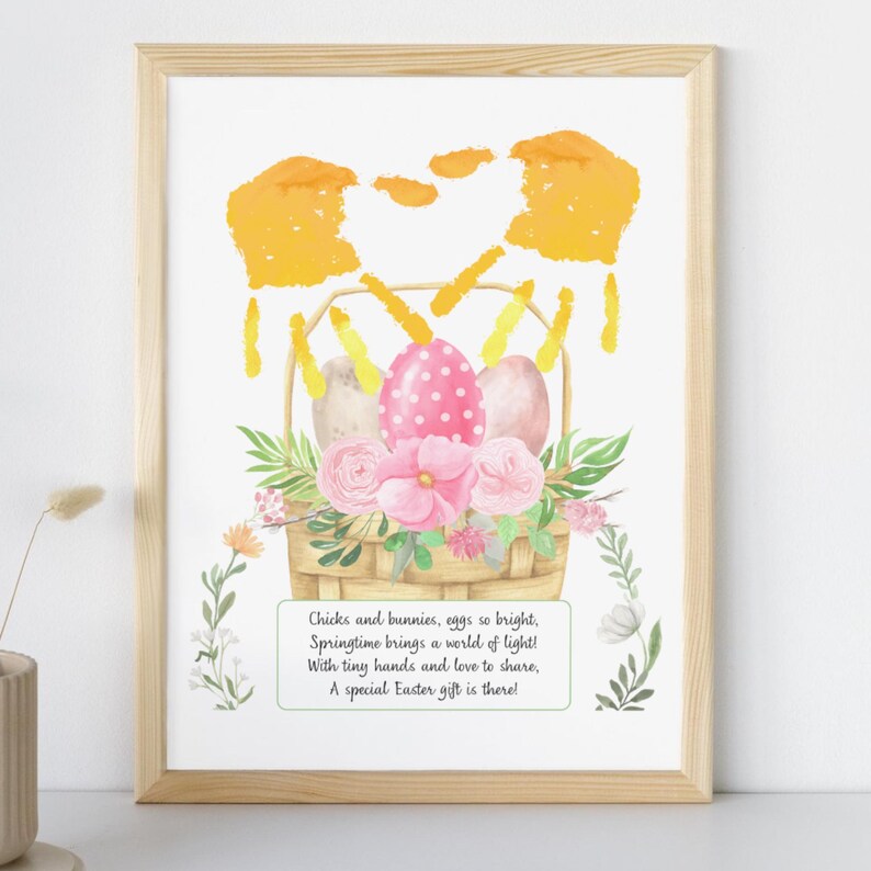 Easter Handprint Art, DIY Printable Craft for Kids, Toddler Keepsake ...