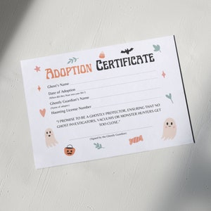 Adopt a Ghost Party Favors Printables, Halloween Ghost Activities, Pet ...