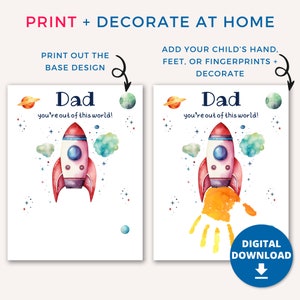 Fathers Day Printable Handprint Craft, Fathers Day Handprint Art DIY ...