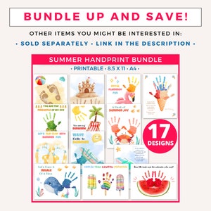 Summer Handprint Printable Craft, Summer Handprint Art, Summer Crafts ...