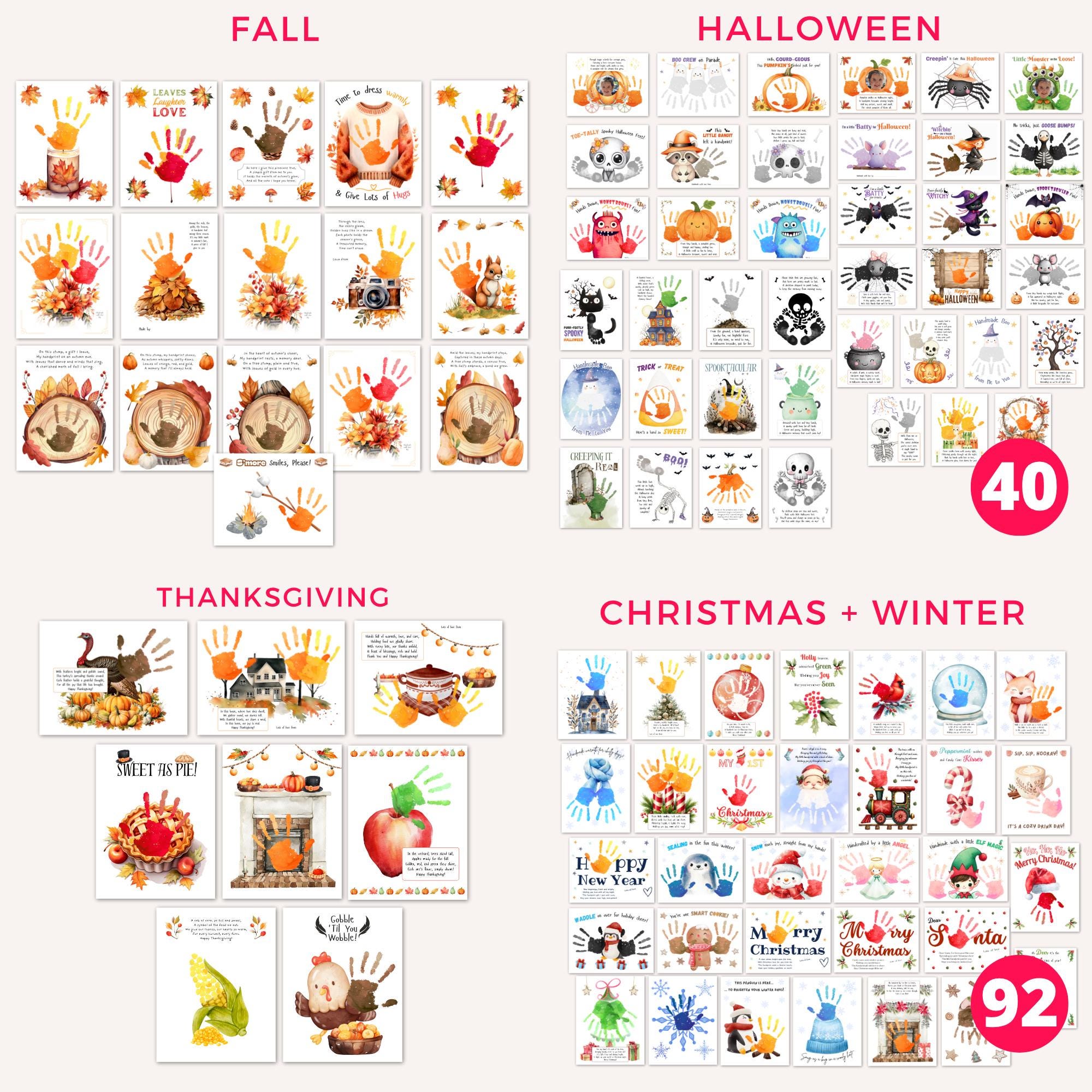 Mega Handprint Craft Bundle, Handprint Craft for Kids Toddler ...