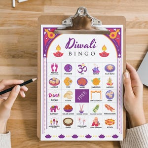 Diwali Bingo Cards Printable, Diwali Party Games for Kids Adults, Fun ...