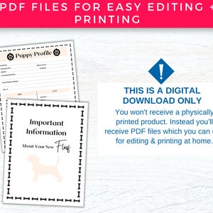 Breeder Puppy Pack Printable + Fillable PDF, Dog Breeder Records, Dog ...