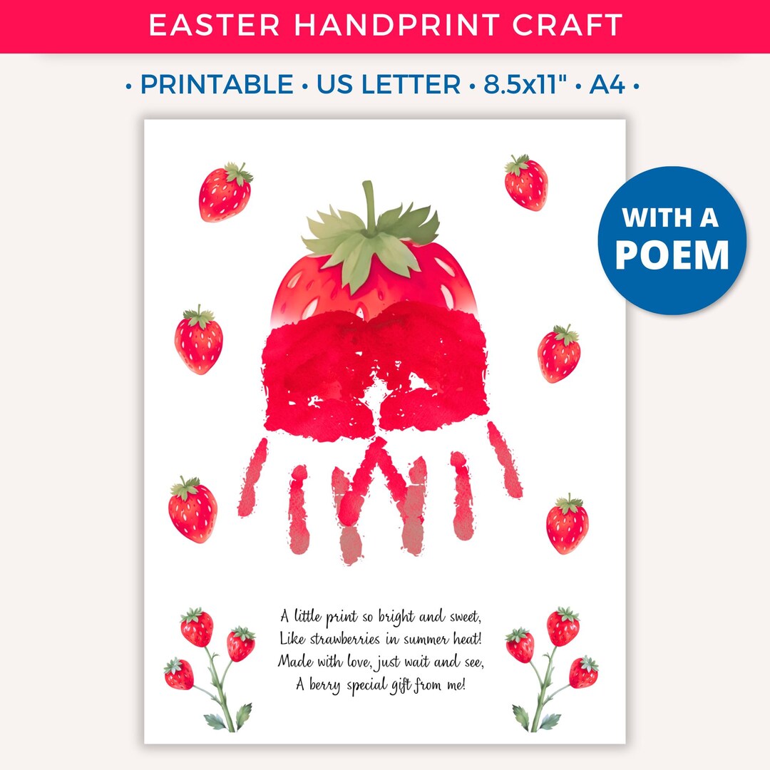 Easter Handprint Craft, Printable Easter Handprint Art for Kids Toddler ...