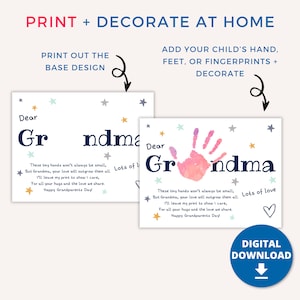 Grandparents Day Handprint Printable Craft, Grandma Handprint Art ...